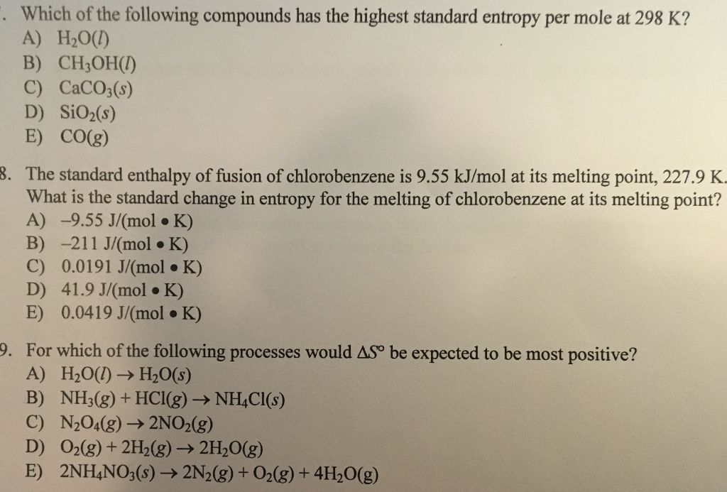 Solved Which of the following compounds has the highest | Chegg.com