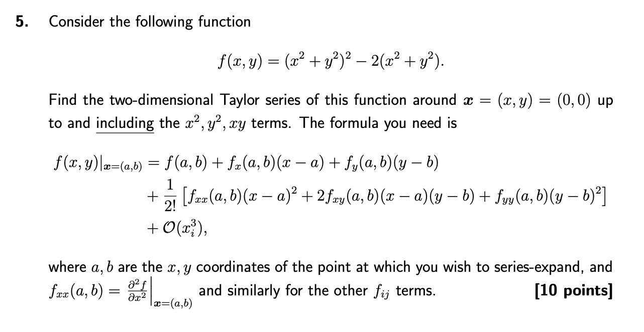 Solved 5. Consider the following function | Chegg.com