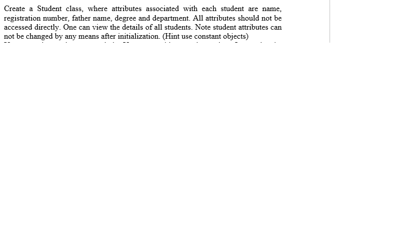 Solved Create a Student class, where attributes associated | Chegg.com