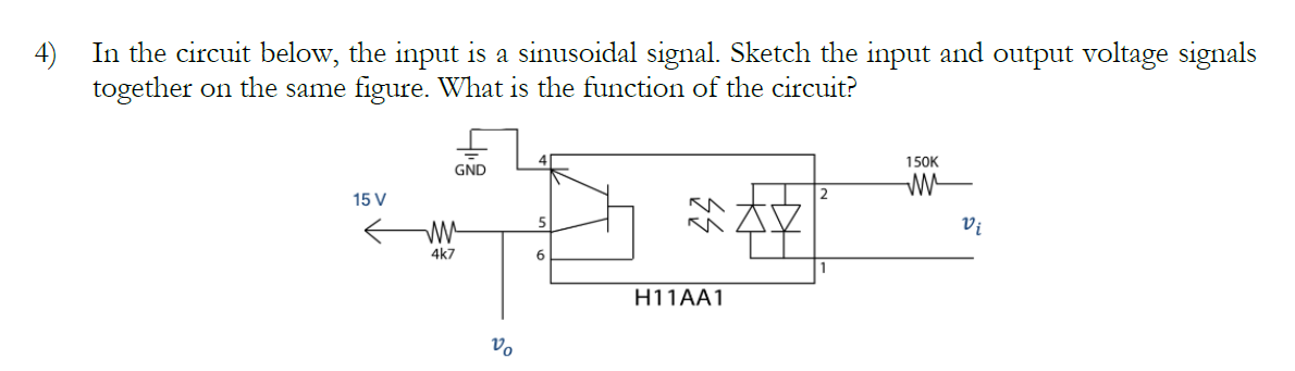 In the circuit below, the input is a sinusoidal | Chegg.com