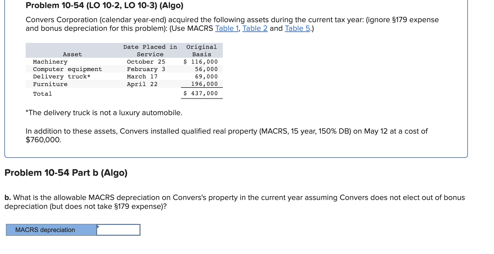Solved Convers Corporation (calendar year-end) acquired the | Chegg.com