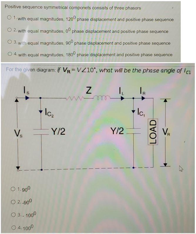 Solved Positive sequence symmetrical componets consists of | Chegg.com