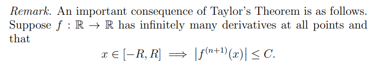 Solved Remark. An important consequence of Taylor's Theorem | Chegg.com