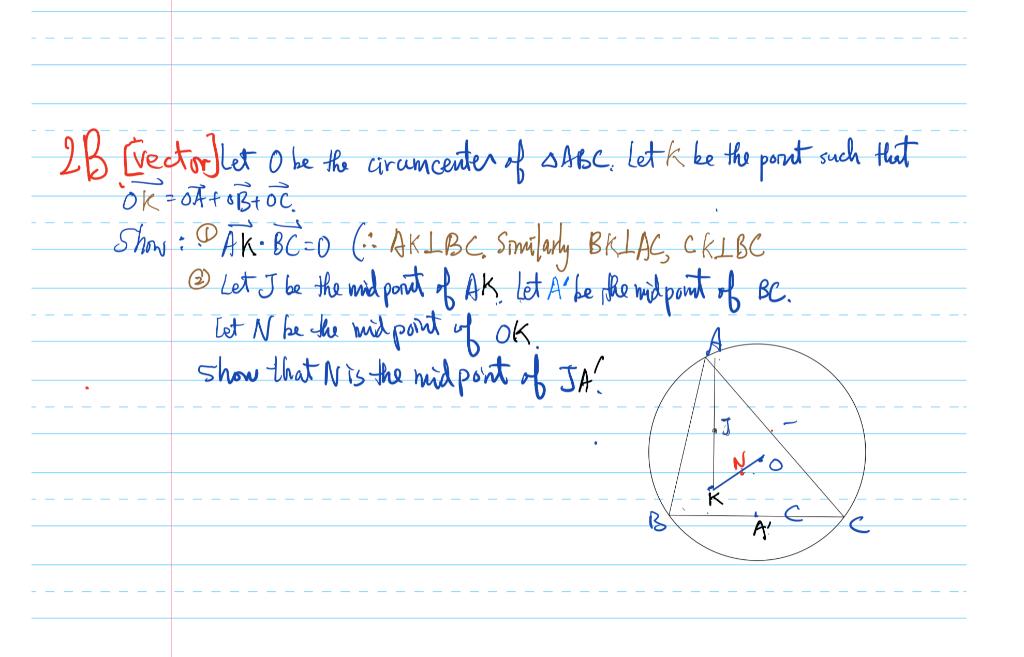 Solved 2B [rector let O be the cramcenter of SABC. Lett be | Chegg.com