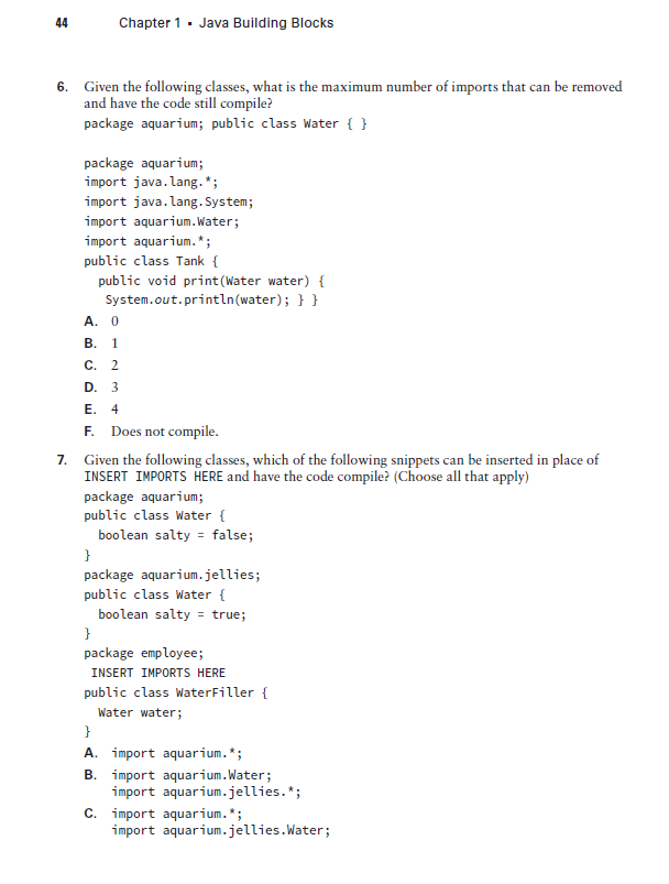 Solved 44 Chapter 1 - Java Building Blocks 6. Given the | Chegg.com