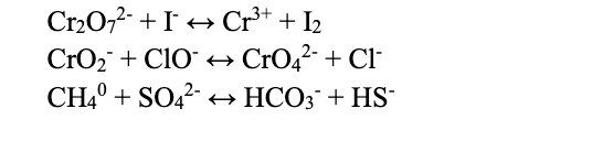 Solved Cr2O72- +1 + Cr3+ + 12 CrO2 + C10° + CrO42- + C1- | Chegg.com