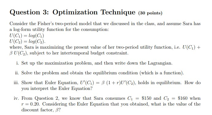 Solved Question 3: Optimization Technique (30 points) | Chegg.com