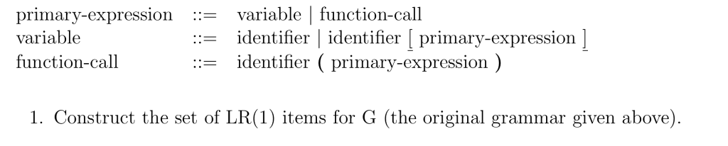 Solved primary-expression ::= ﻿variable | | Chegg.com