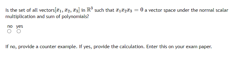 Solved Is the set of all vectors [x1,x2,x3] in R3 such that | Chegg.com