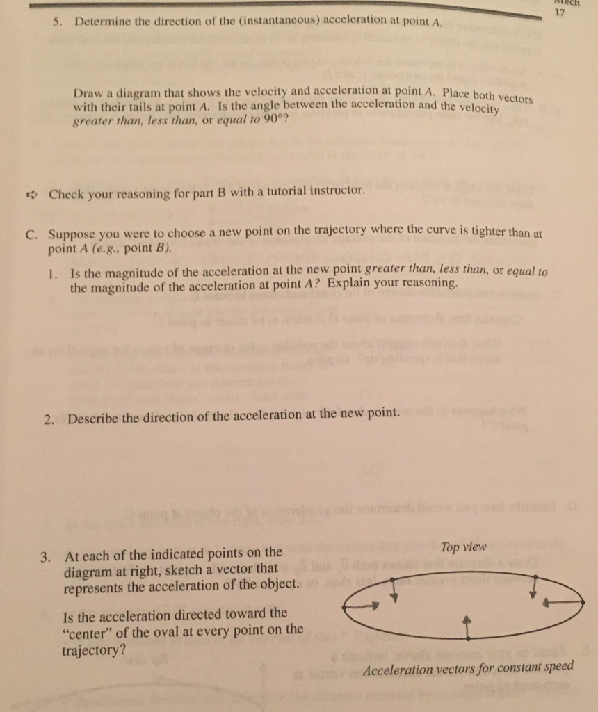 Solved Mech 15 I. Velocity An object is moving clockwise | Chegg.com