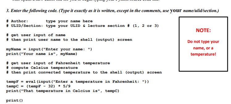 Solved im stuck after tempF line, it says invalid syntax | Chegg.com