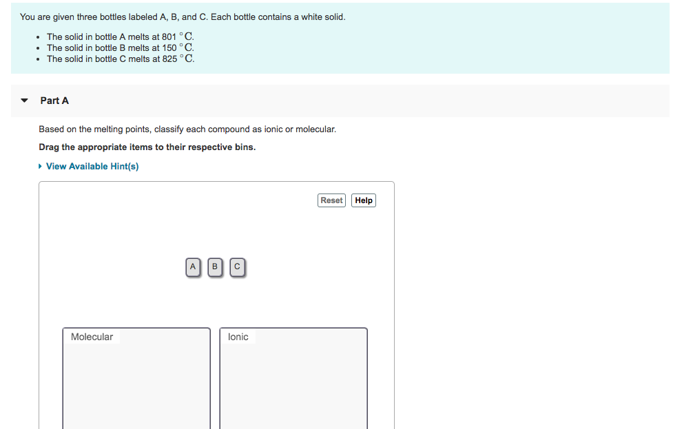 Solved Based on the melting points, classify each compound | Chegg.com