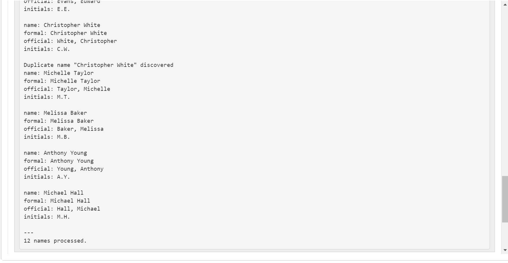 Solved Below is a working Name class with the following | Chegg.com
