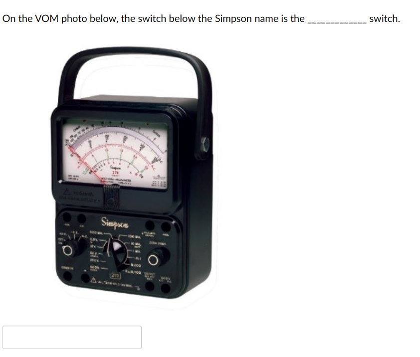 Solved Given: Analog VOM scale reading below VOM Function | Chegg.com