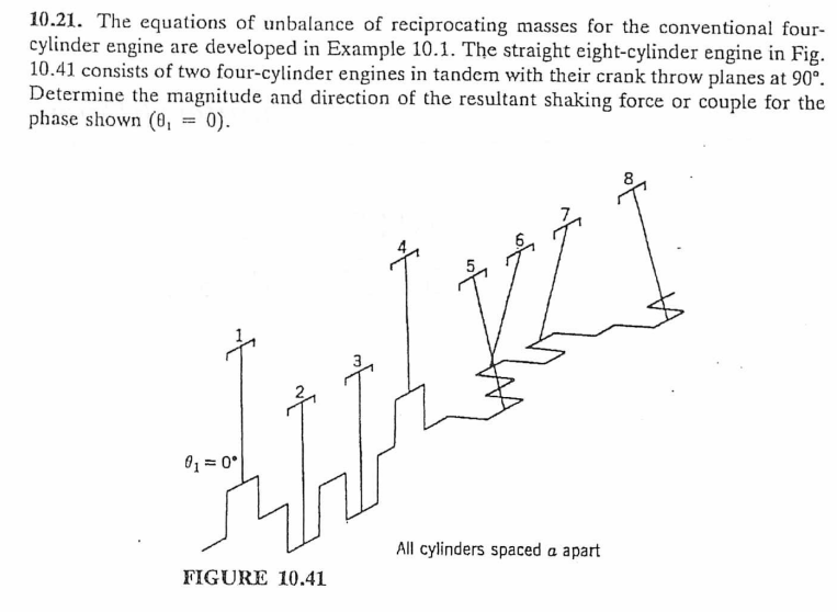 Solved 10.21. The equations of unbalance of reciprocating | Chegg.com