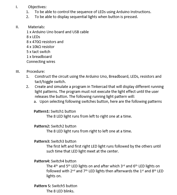 Solved I. Objectives: 1. To be able to control the sequence | Chegg.com