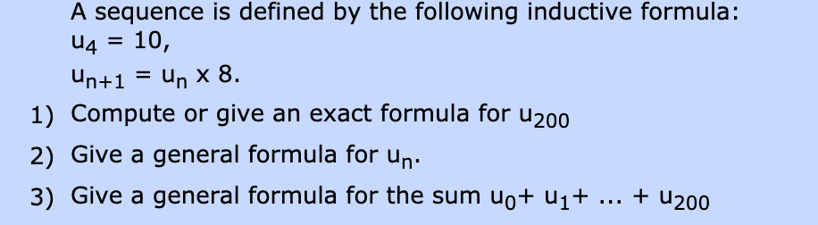 Solved A sequence is defined by the following inductive | Chegg.com