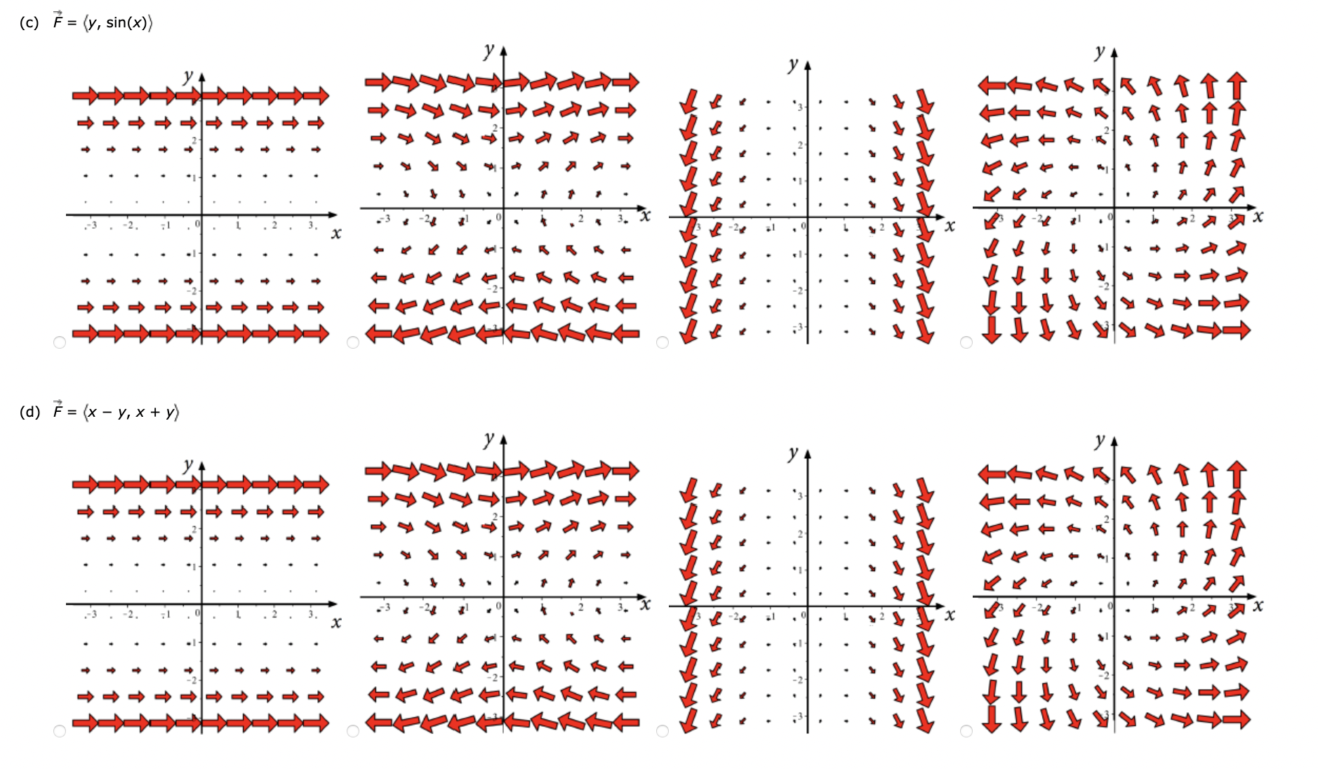 Solved Match the vector fields with the plots. (a) F= y2,0 | Chegg.com