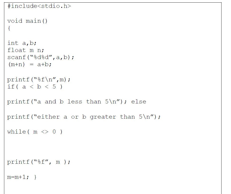 Solved There are some syntax errors in the code given below. | Chegg.com