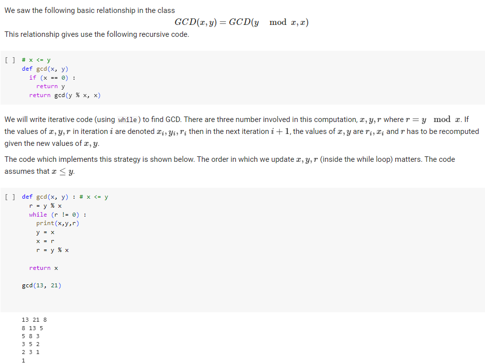 Solved GCD(x,y)=GCD(ymodx,x) This relationship gives use the | Chegg.com