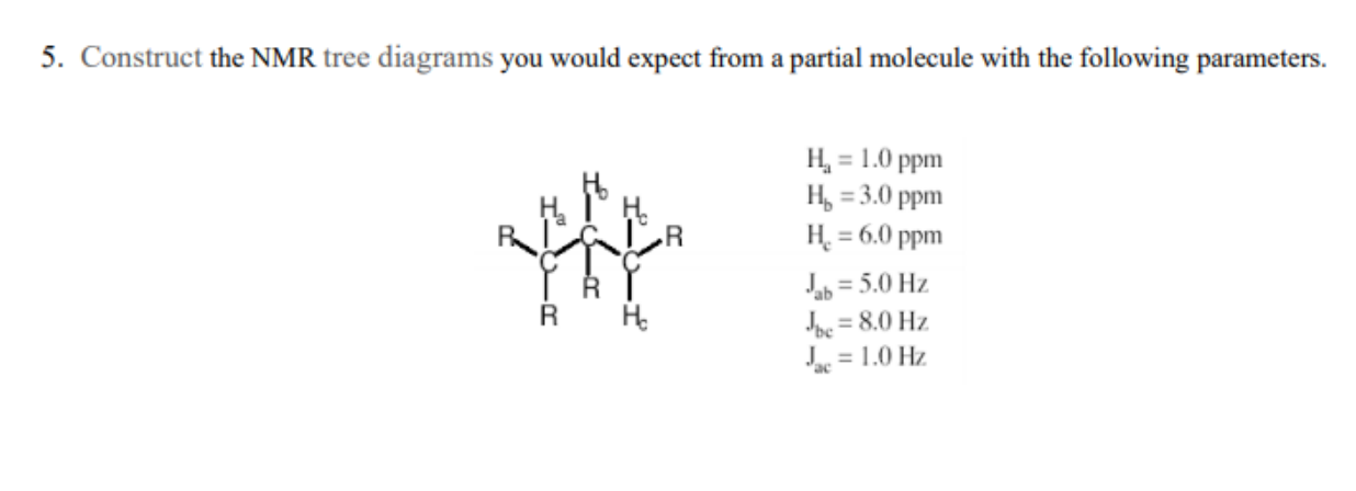 Solved 5. Construct the NMR tree diagrams you would expect | Chegg.com
