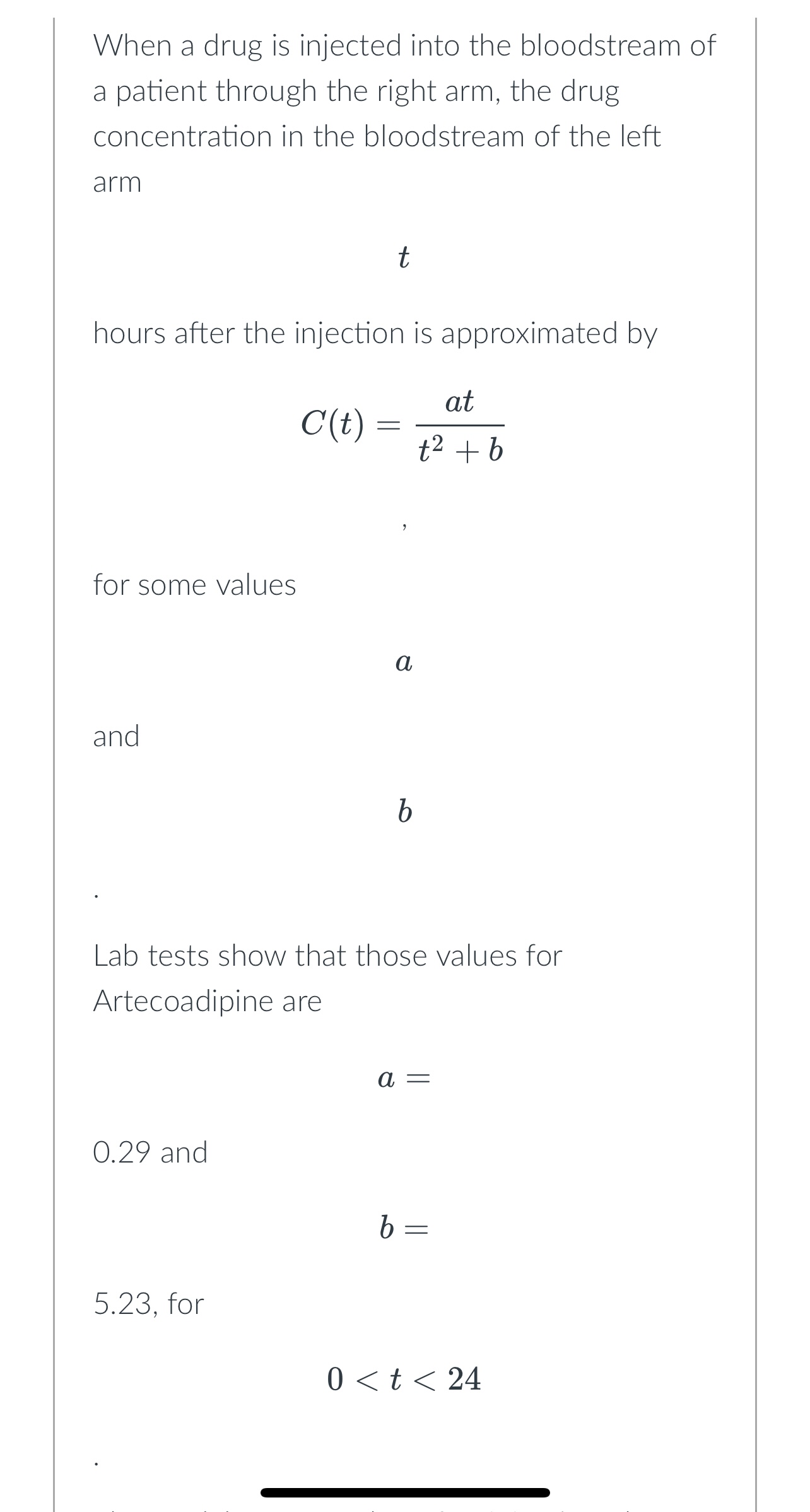 Solved When a drug is injected into the bloodstream of a | Chegg.com