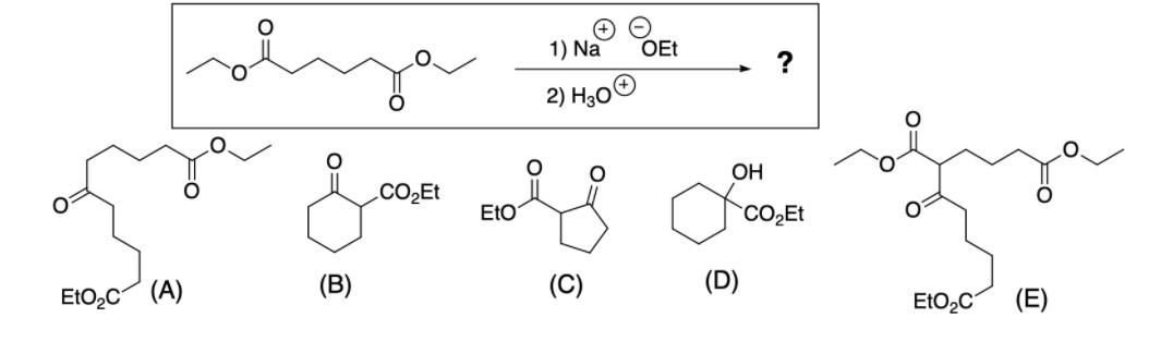 Solved O= 1) Na OEt 2) H30C O= OH CO2Et ته Eto CO2Et (B) (D) | Chegg.com