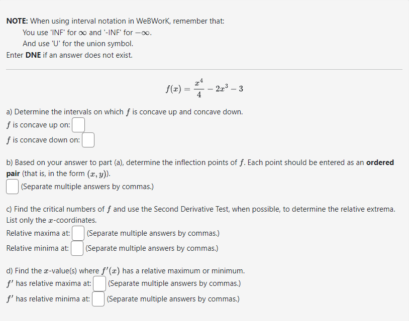 Solved Note When Using Interval Notation In Webwork 4035