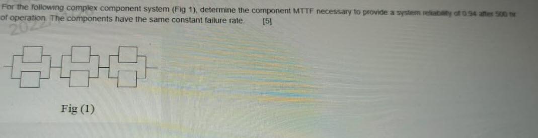 Solved For the following complex component system (Fig 1), | Chegg.com