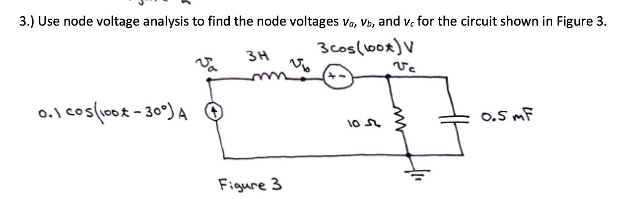 Solved 3.) Use node voltage analysis to find the node | Chegg.com