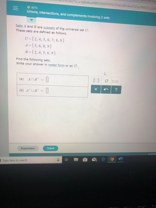 Solved SETS Unions, intersections, and complements | Chegg.com Solved SETS Unions, intersections, and complements | Chegg.com