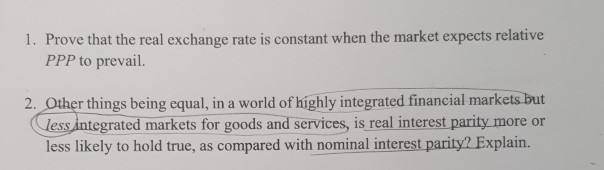 Solved 1. please include formulas or example that derives | Chegg.com