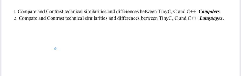 Solved 1. Compare and Contrast technical similarities and | Chegg.com