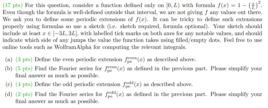(17 pts) For this question, consider a function | Chegg.com