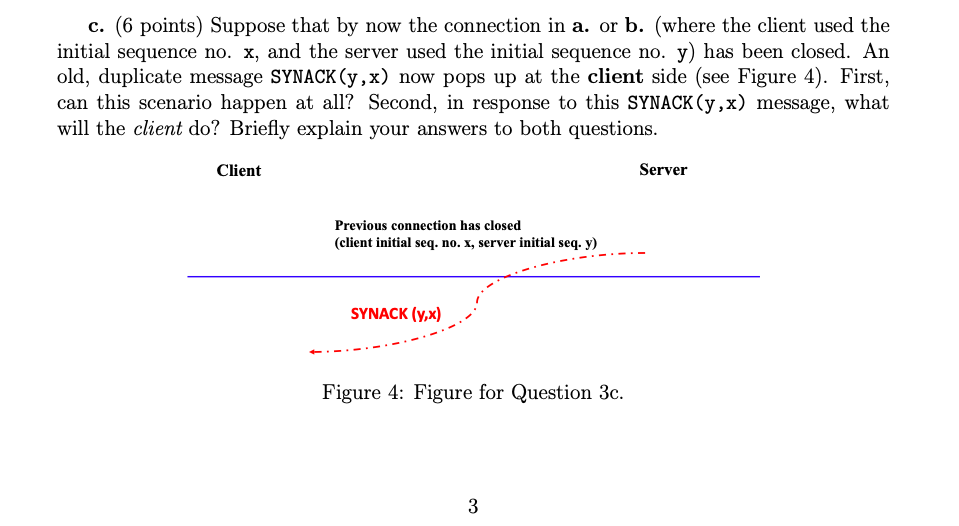 Solved Figure 1: TCP 3-way handshake. a. (6 points) Consider | Chegg.com