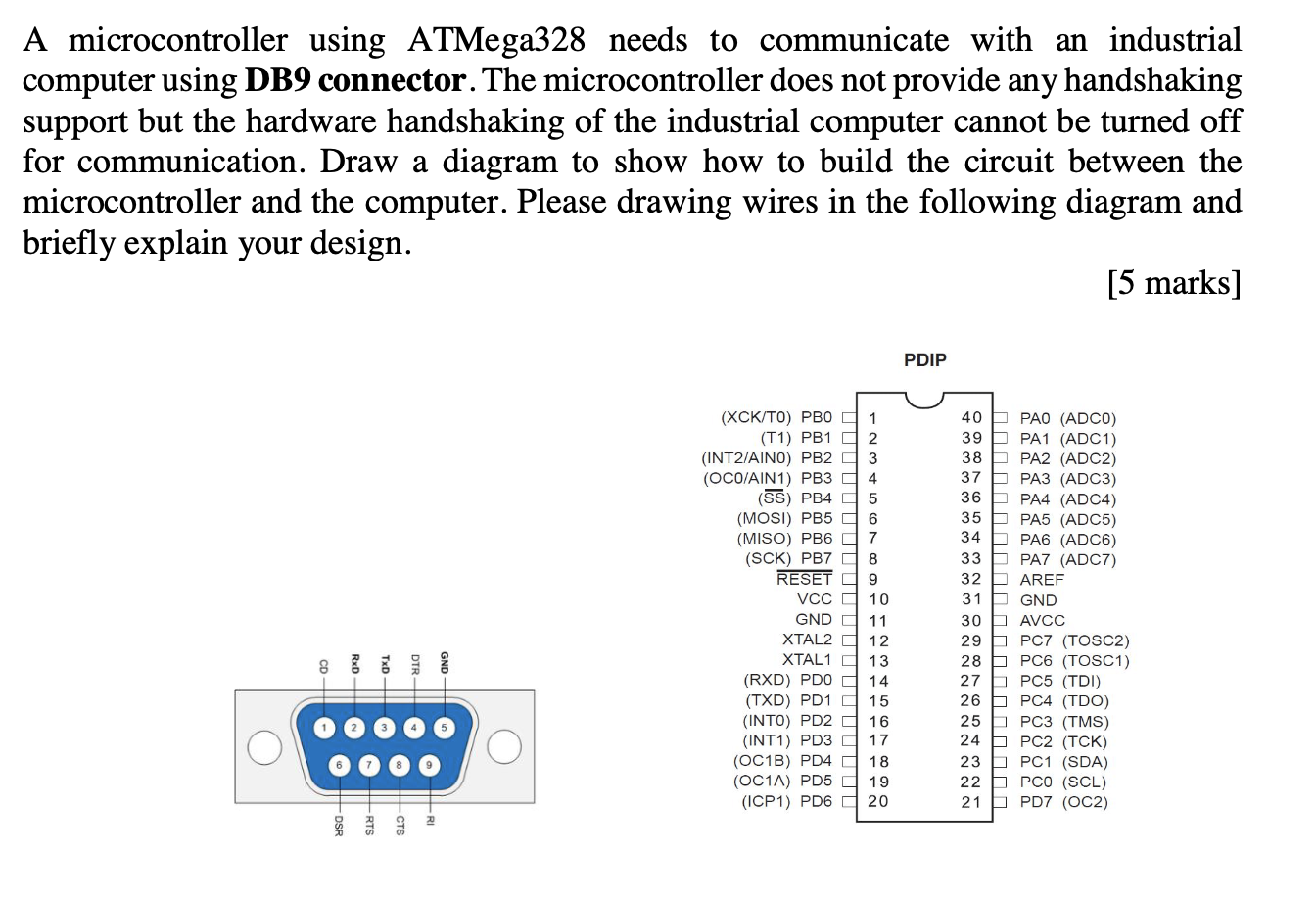 Solved A microcontroller using ATMega328 needs to | Chegg.com