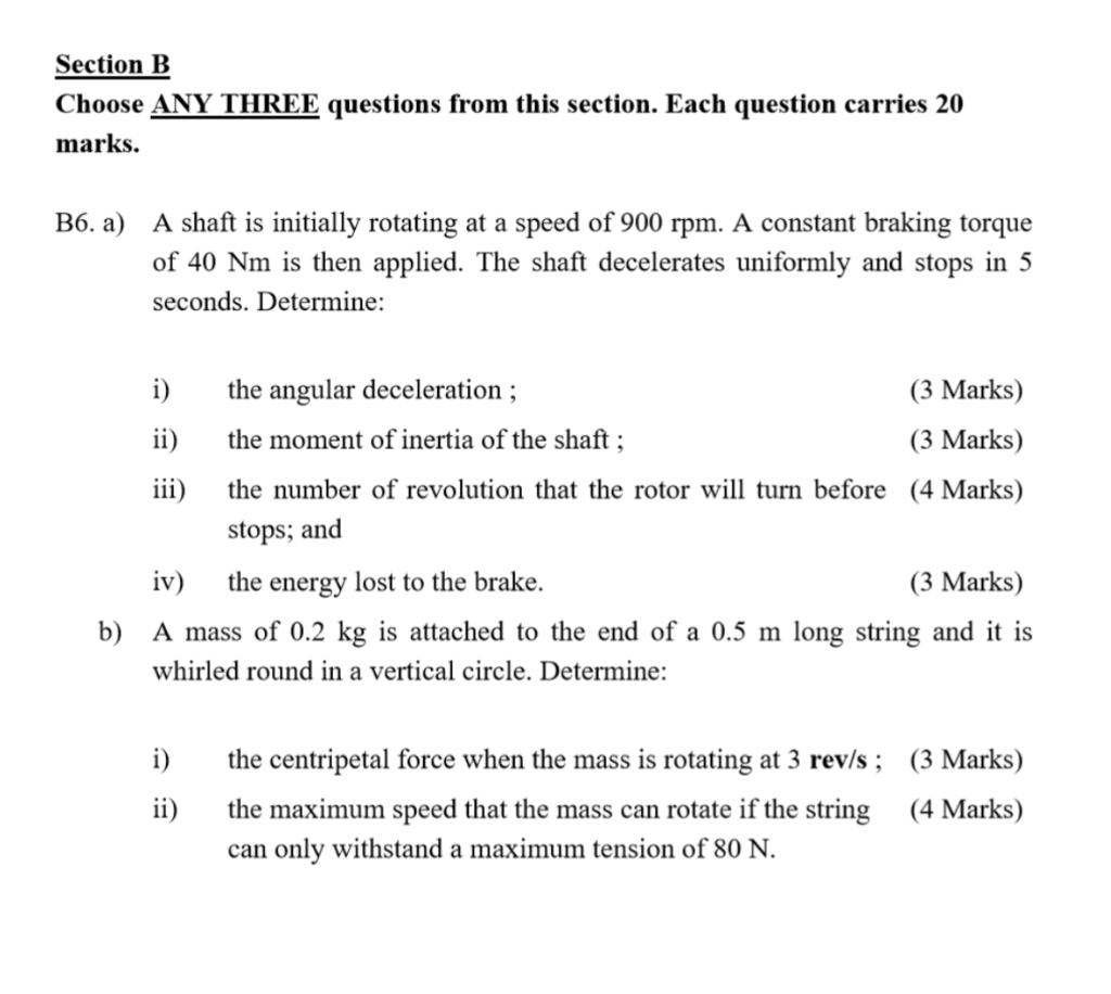 Solved Section B Choose ANY THREE questions from this | Chegg.com