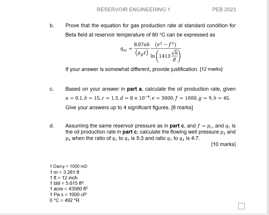 Solved Programme: Petroleum engineering 1. Beta field is | Chegg.com