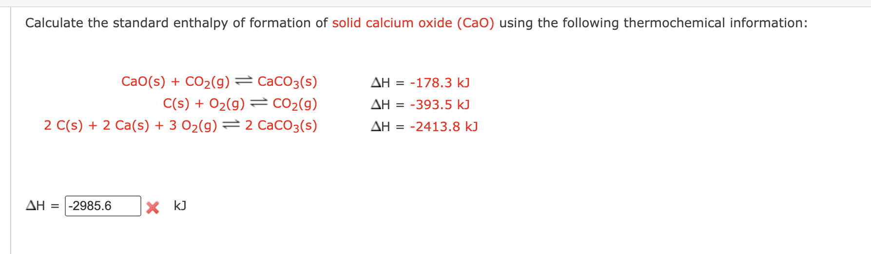 Solved Calculate the standard enthalpy of formation of solid | Chegg.com