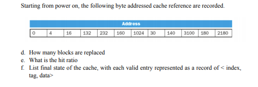 Solved 3- for a direct mapped cache design with a 32 bit | Chegg.com