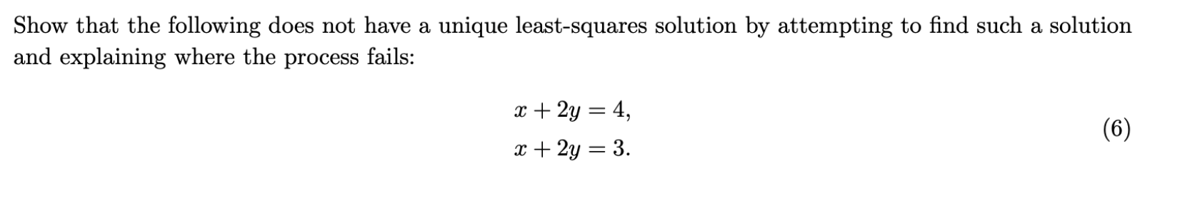 Solved Show that the following does not have a unique | Chegg.com