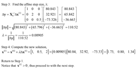 Solved Refer to this table Apply the affine scaling search | Chegg.com