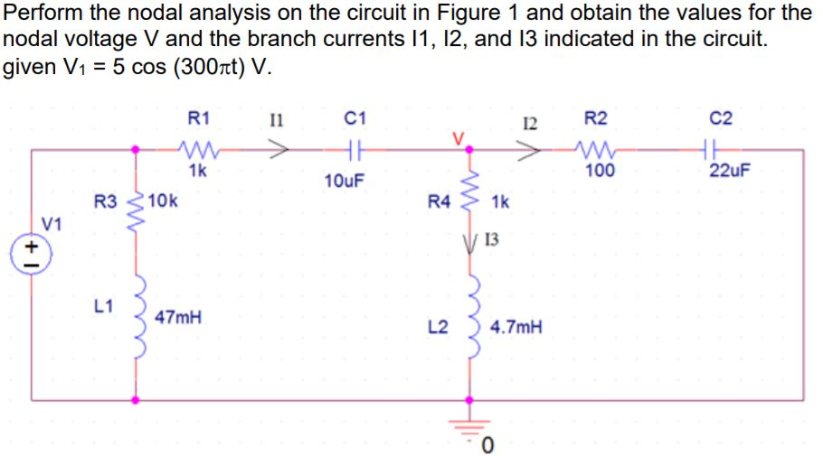 Solved Perform the nodal analysis on the circuit in Figure 1 | Chegg.com