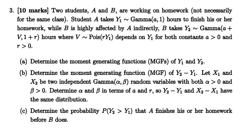 3. [10 marks] Two students, A and B, are working on | Chegg.com
