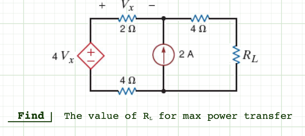Solved Find The value of RL ﻿for max power transfer | Chegg.com
