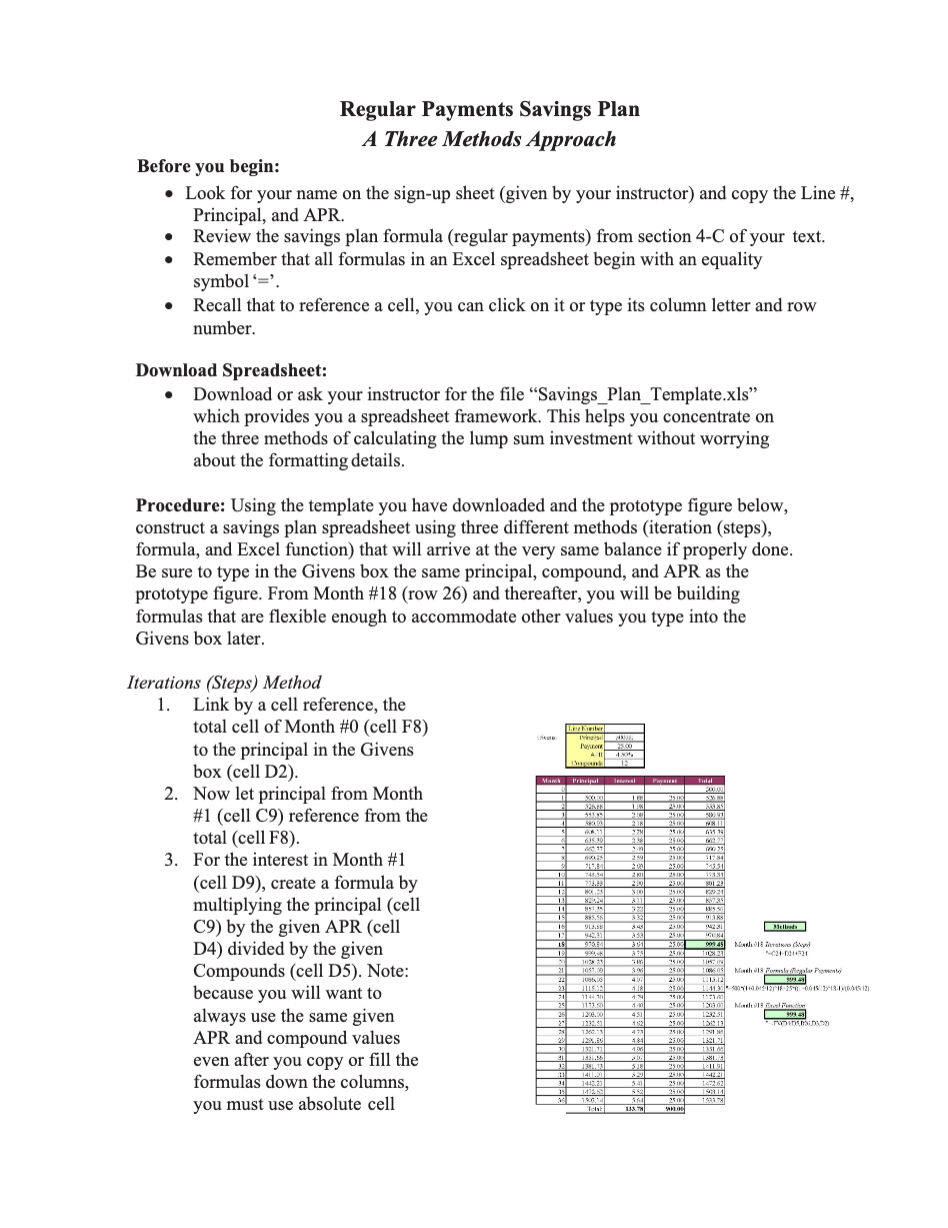 Regular Payments Savings Plan A Three Methods | Chegg.com