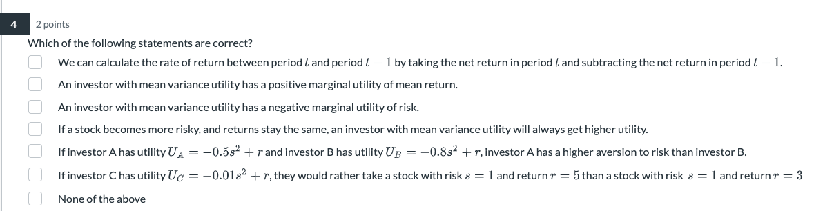 Solved 42 ﻿pointsWhich of the following statements are | Chegg.com