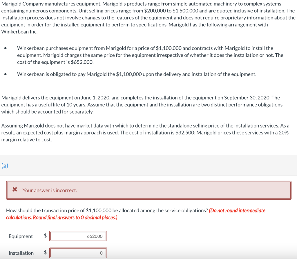 Solved Marigold Company manufactures equipment. Marigold's | Chegg.com