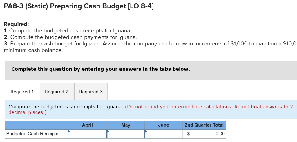 Solved SB Problem PA8-1 to PA8-3 [The following information | Chegg.com