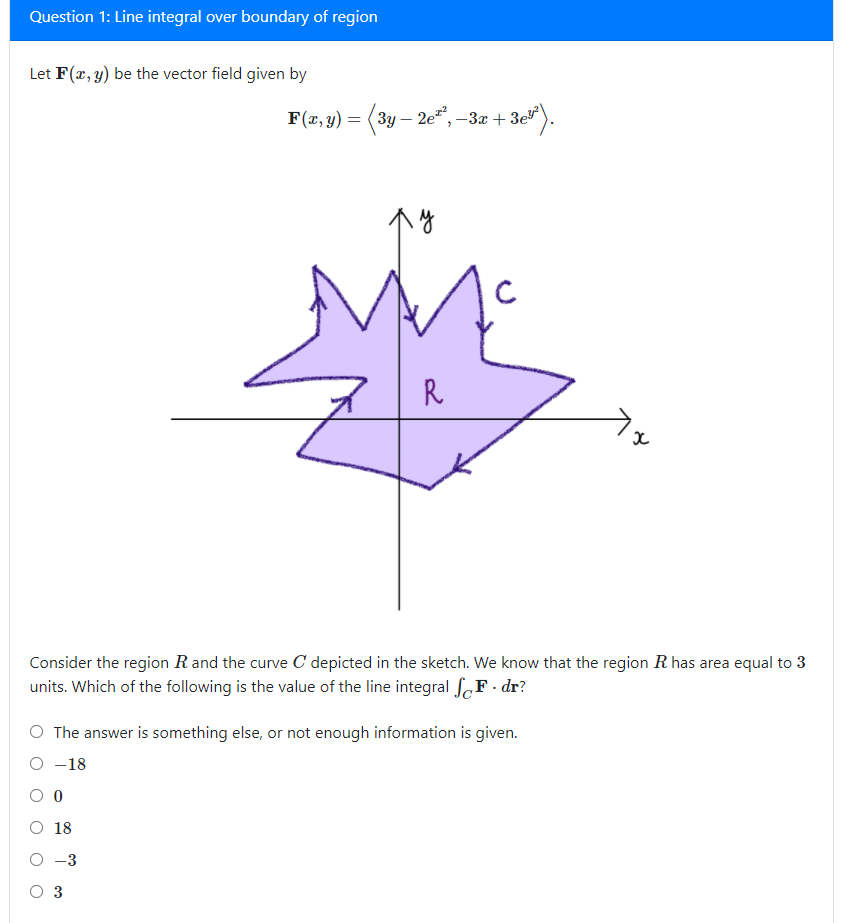 Solved Question 1: Line integral over boundary of region Let | Chegg.com